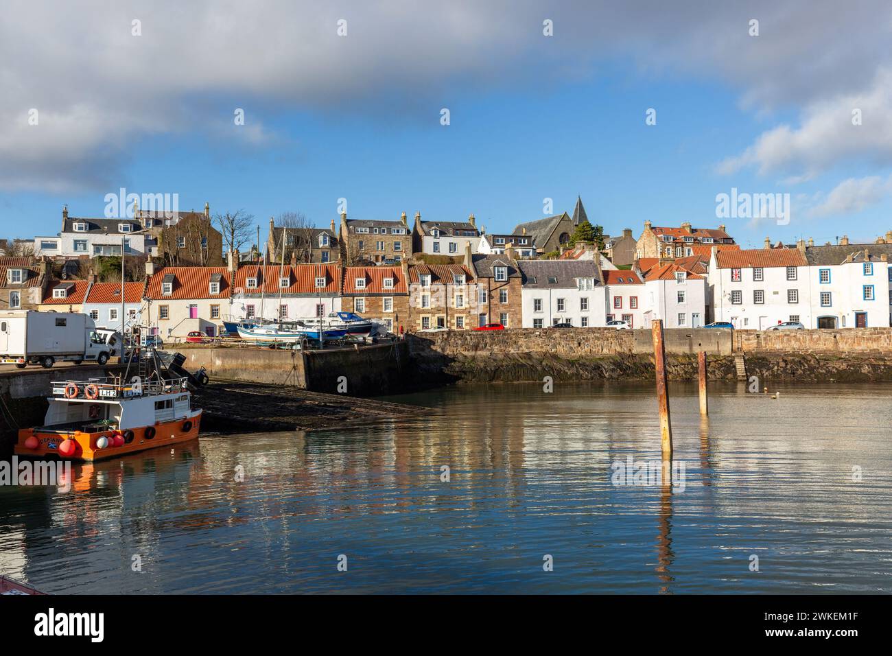 The picturesque fishing village of St Monans in the East Neuk of Fife ...