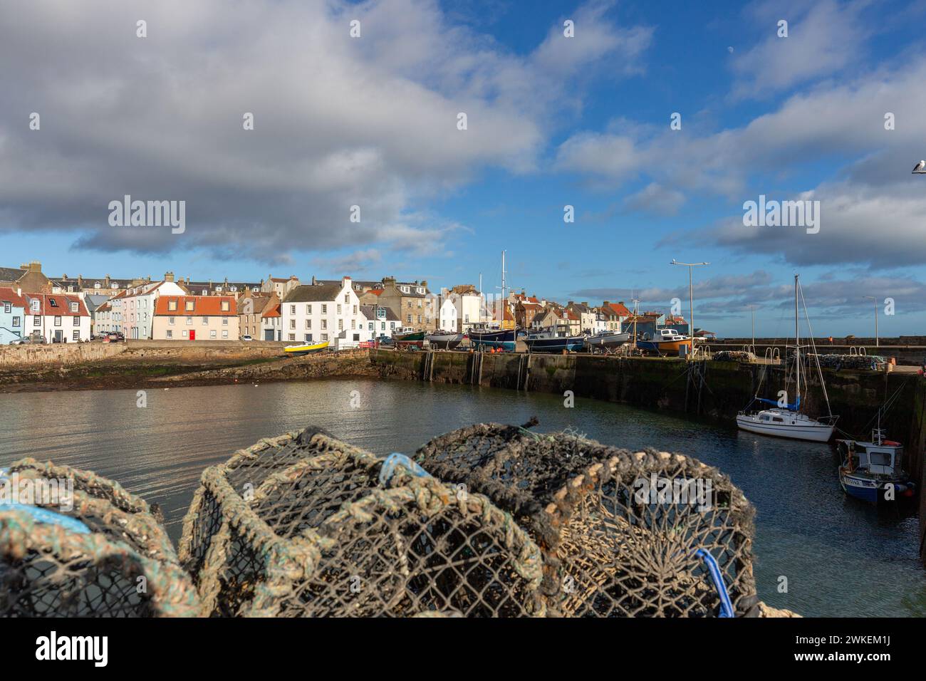 The picturesque fishing village of St Monans in the East Neuk of Fife ...