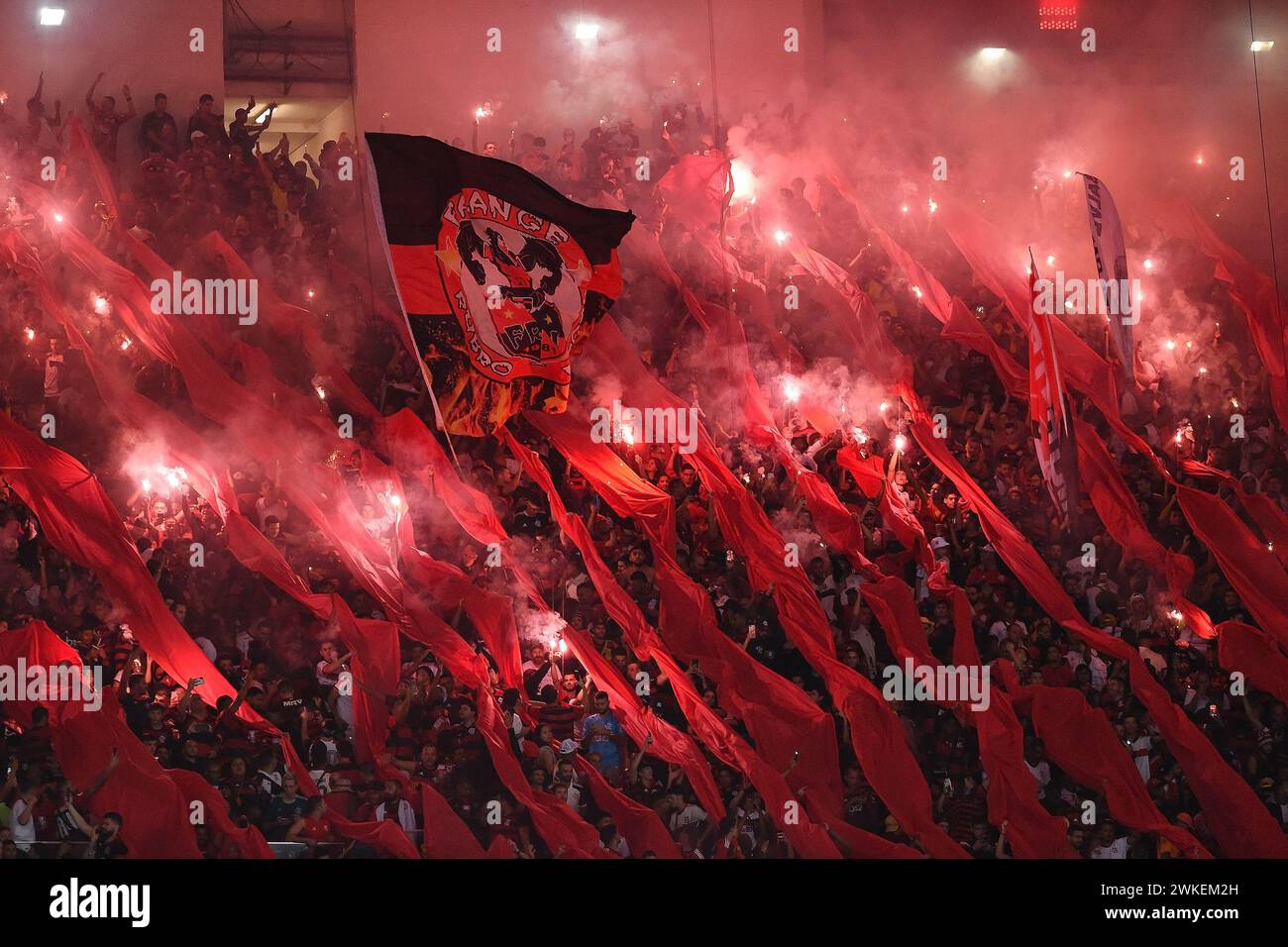 Rio de Janeiro, Brazil, June 1, 2023. Flamengo fans during a game for ...