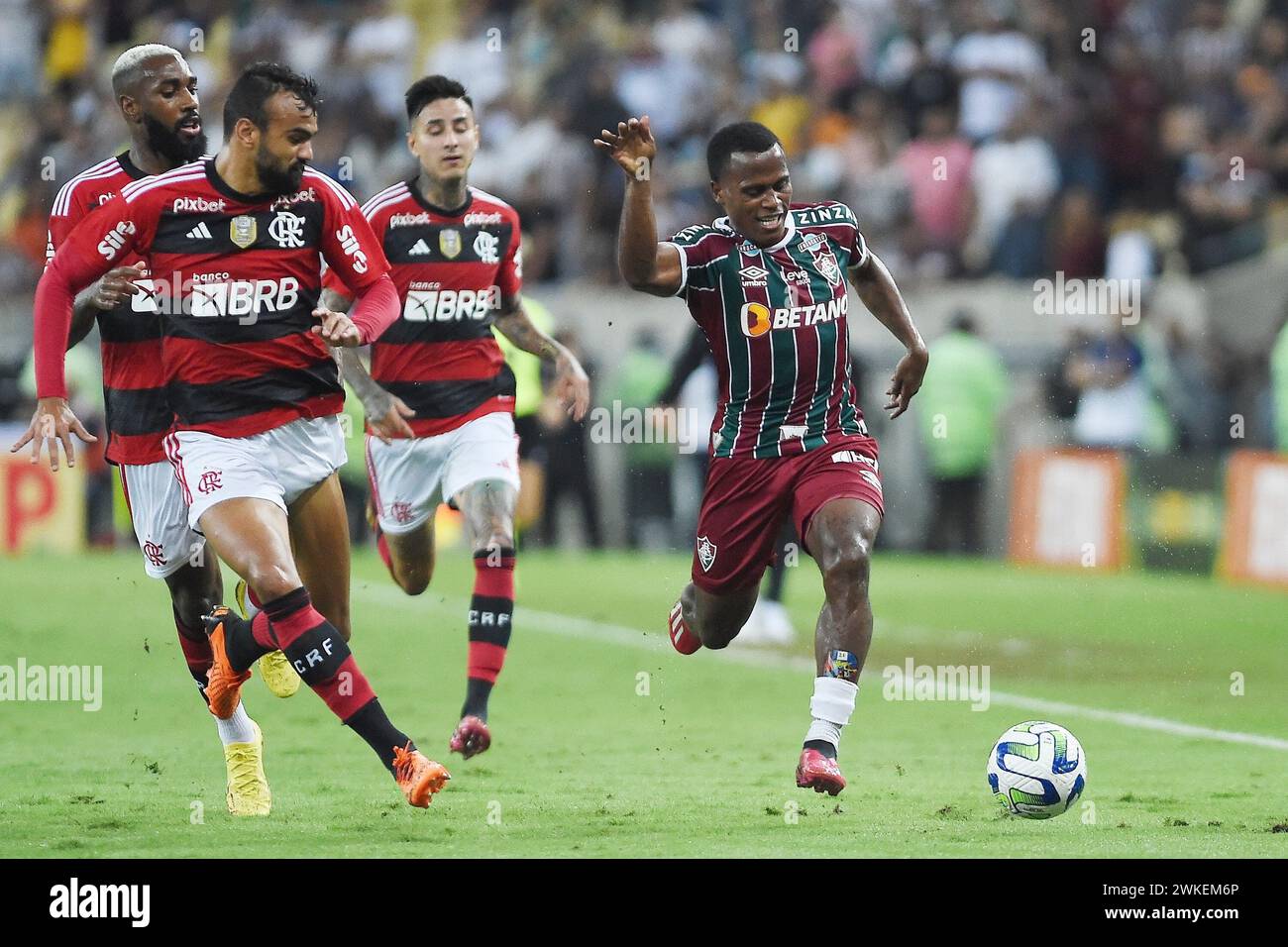 Rio de Janeiro, Brazil, June 1, 2023. Soccer players of the Fluminense ...