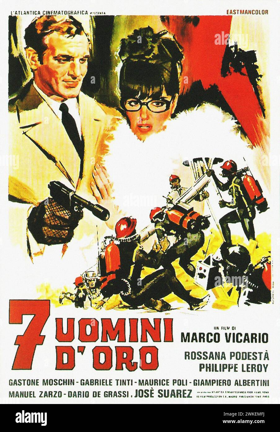 Movie poster "Seven Golden Men (Sette uomini d'oro)" by Marco Vicario ...