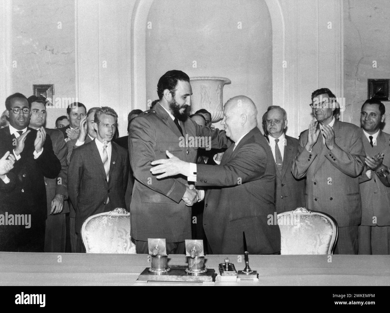 Nikita Khrushchev and Fidel Castro in Moscow, 1963. Museum: PRIVATE ...