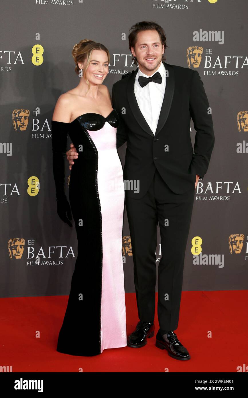 London, UK. 18th Feb, 2024. Margot Robbie and Tom Ackerley attend the ...