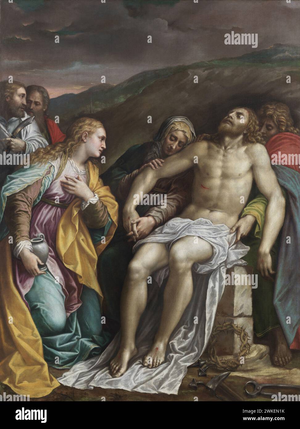 Beweinung Christi mit den Heiligen Bartholomäus und Paulus. Museum: Pinacoteca Tosio Martinengo ...