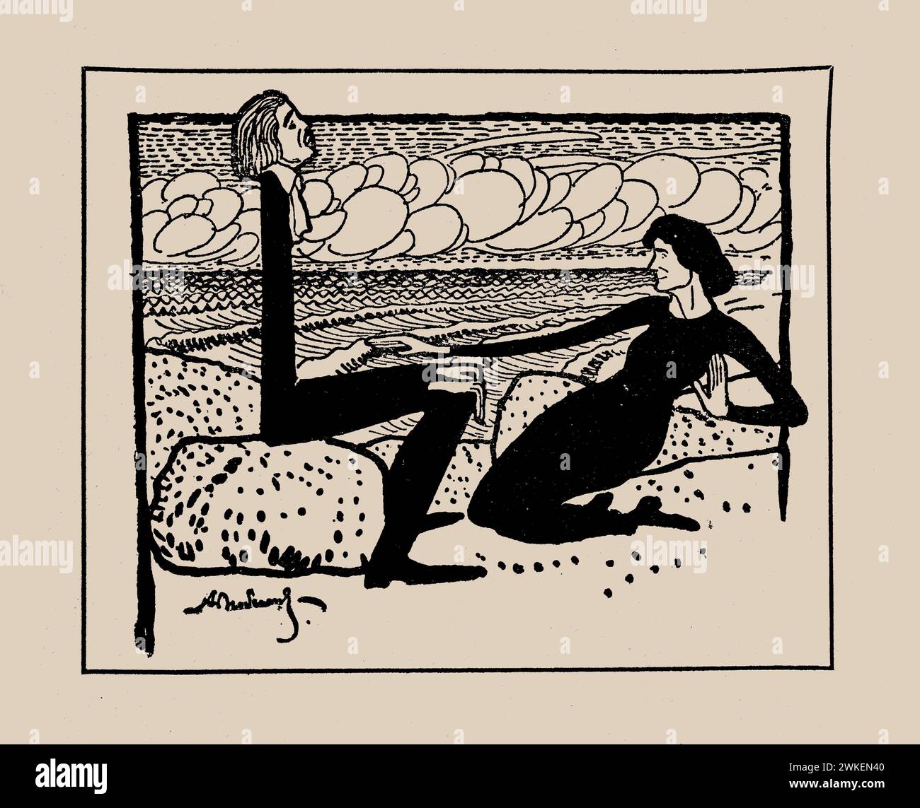 Konstantin Stanislawski als Kareno und Olga Knipper-Tschechowa als ...