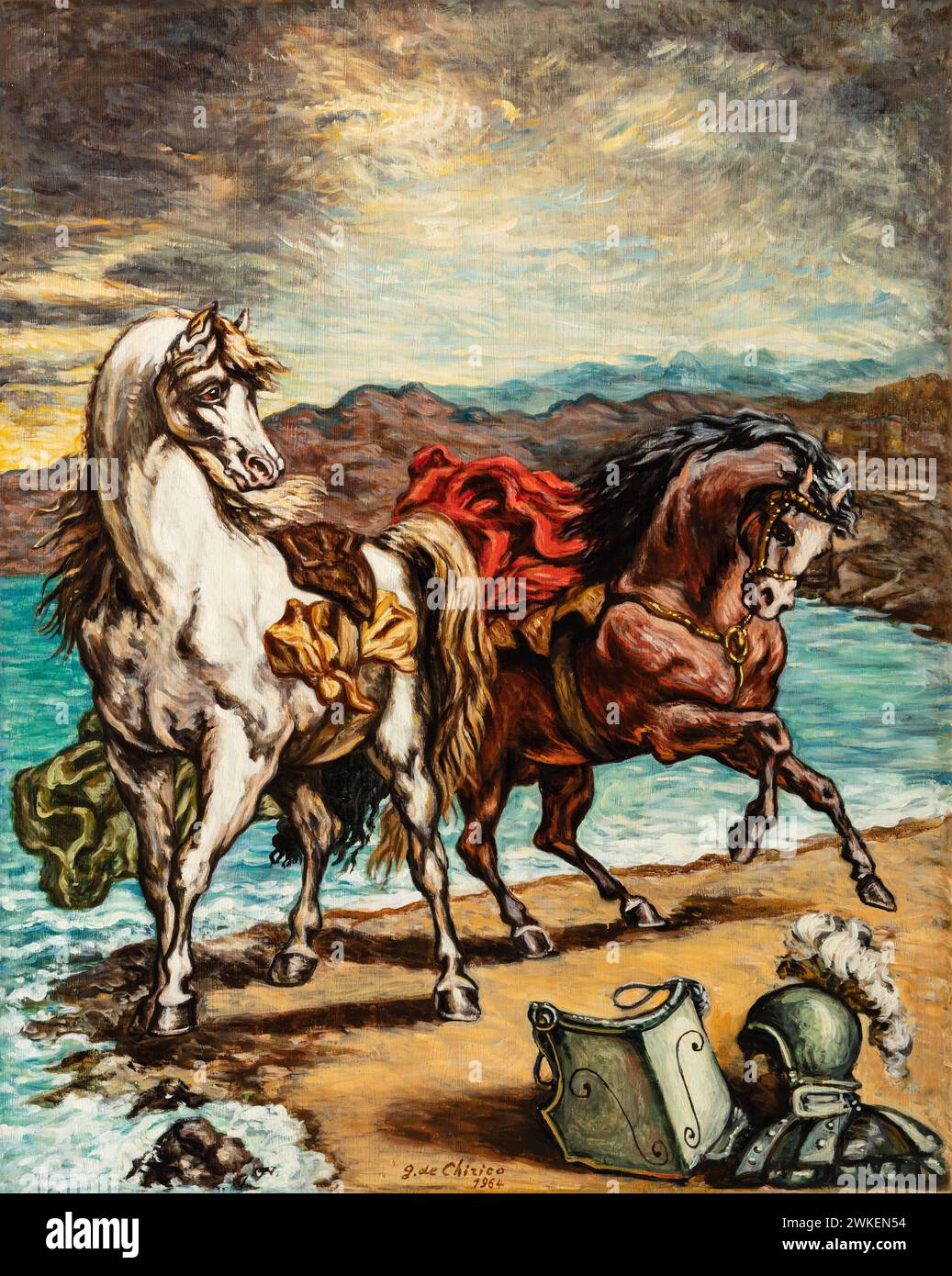 Zwei Pferde am Meer (Due cavalli in riva al mare). Museum: Casa Museo ...