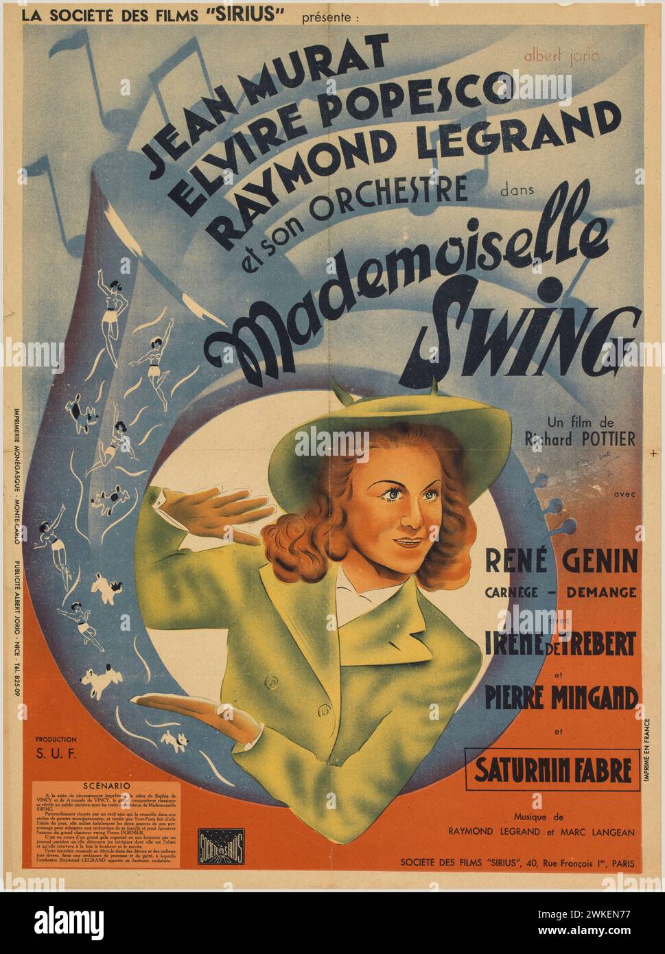Movie poster "Mademoiselle Swing" by Richard Pottier. Museum: PRIVATE ...