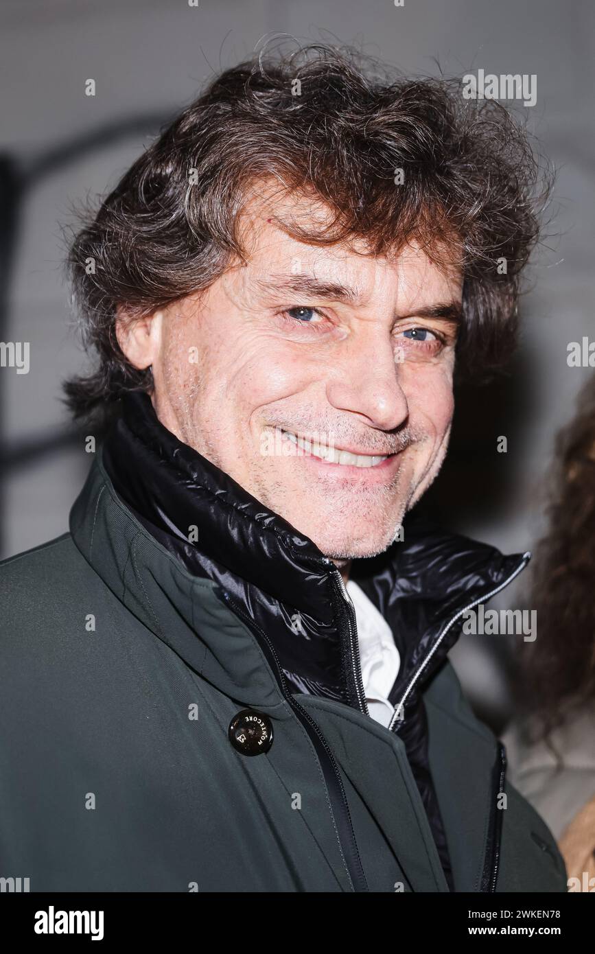 Milan, Italy. 19th Feb, 2024. Alberto Angela is being seen in Milan ...
