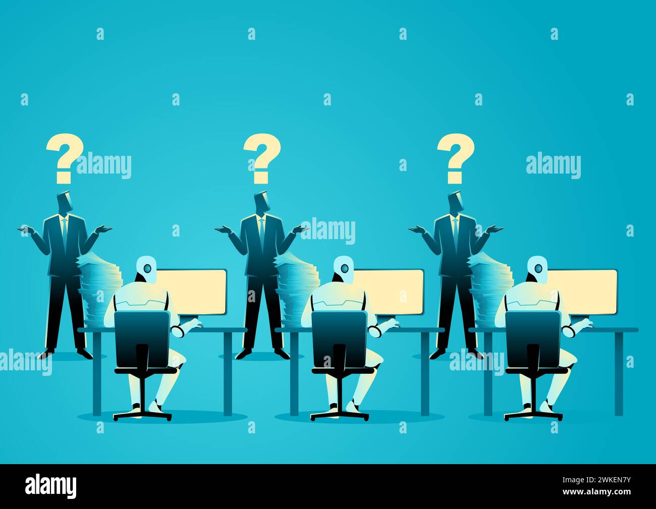 Businessmen in a state of confusion as artificial intelligence takes ...