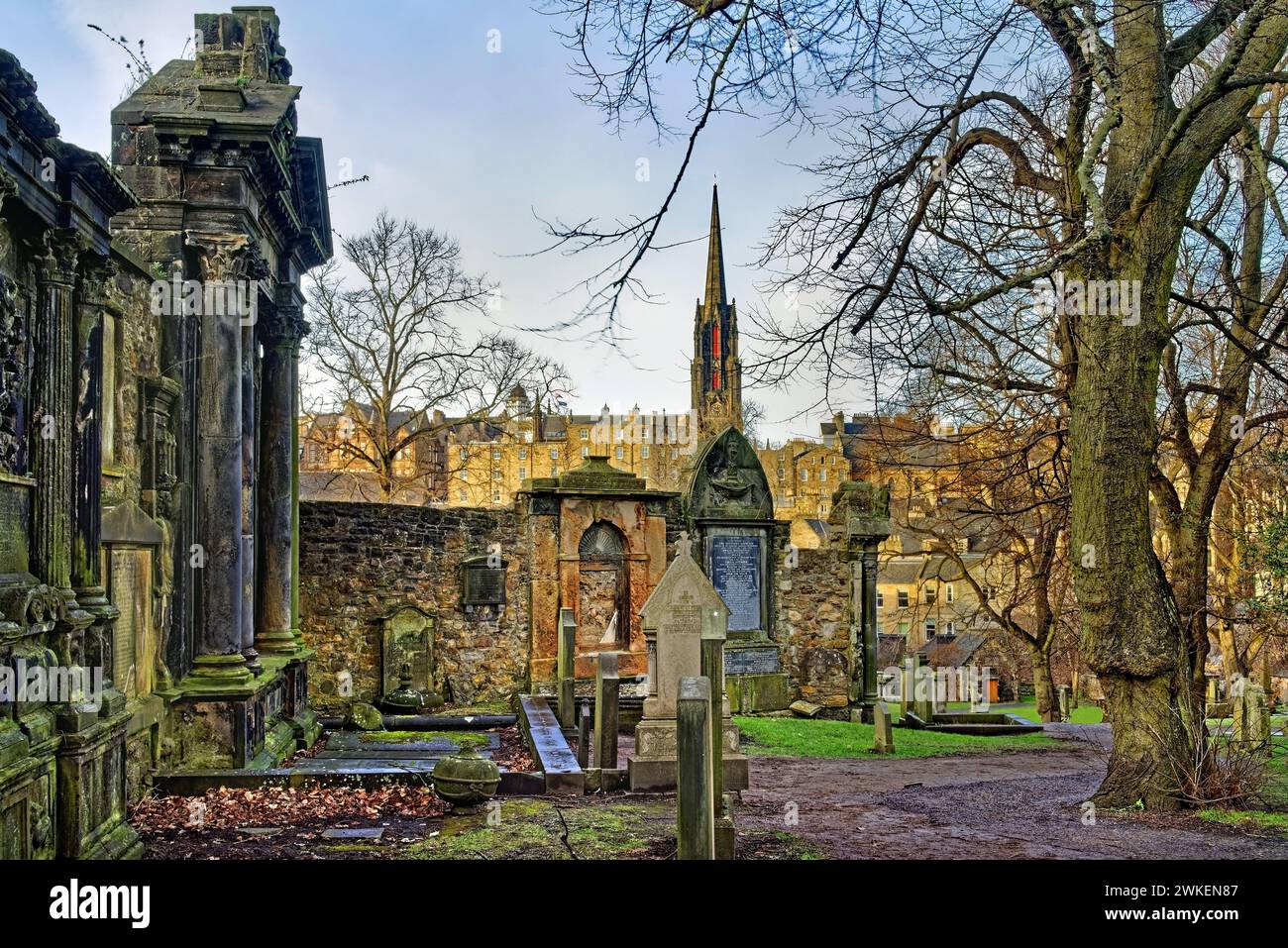 UK, Scotland, Edinburgh, Greyfriars Kirkyard and The Hub formerly ...