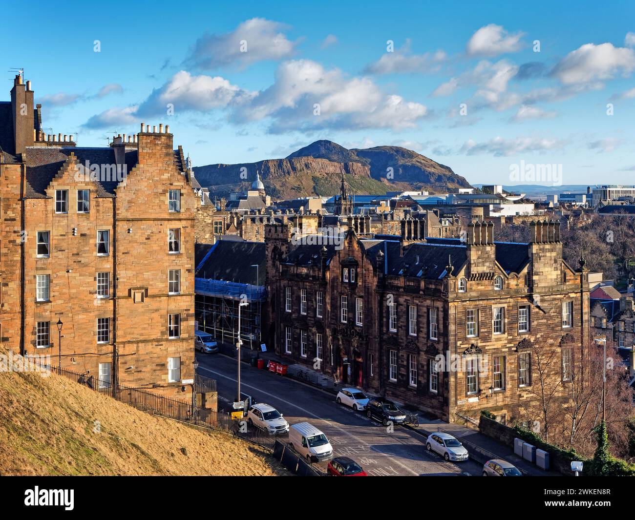 UK, Scotland, Edinburgh, View from Castle Esplanade looking towards ...