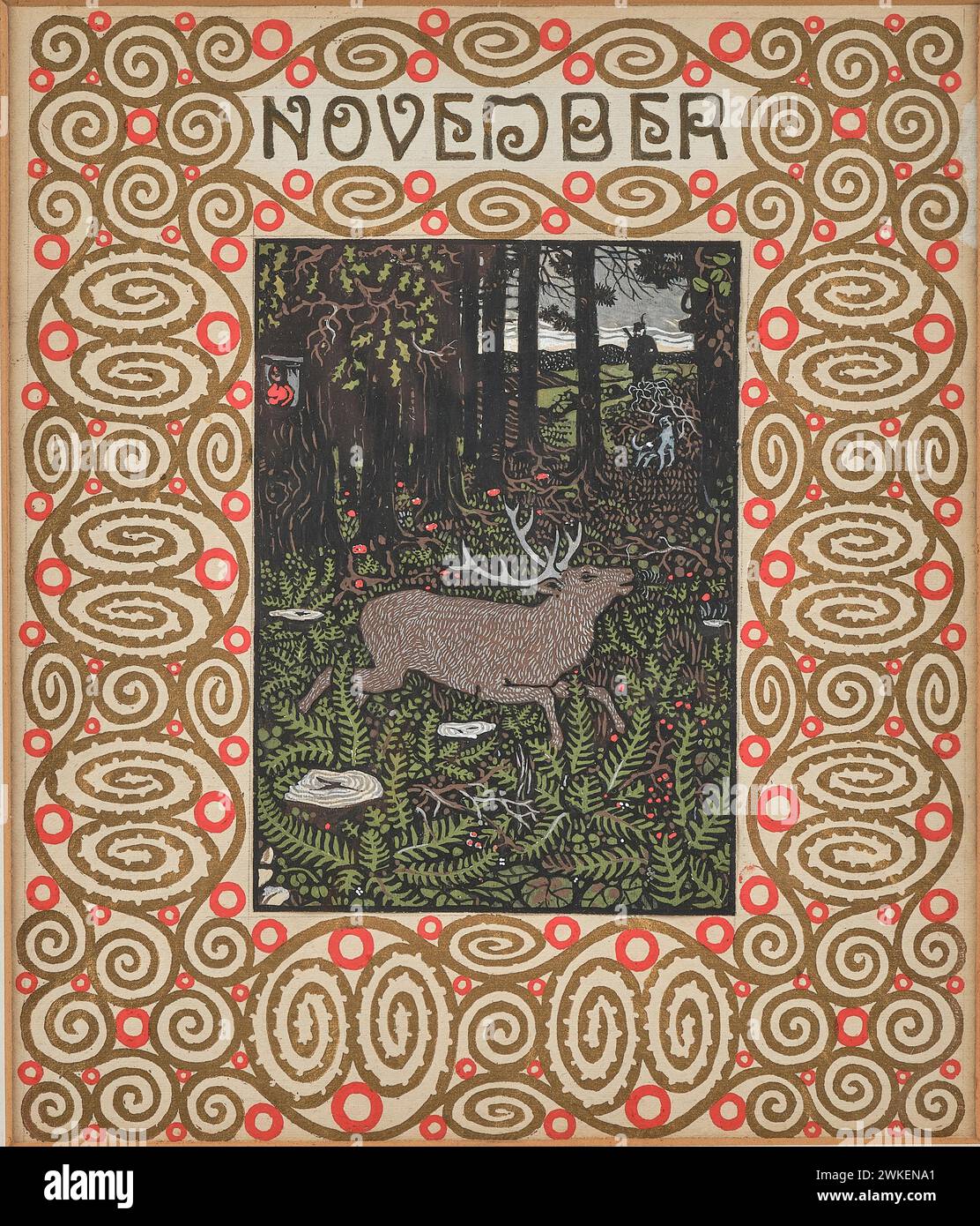 Jagdszene. Monatsblatt: November. Museum: Privatsammlung. Author: Carl ...