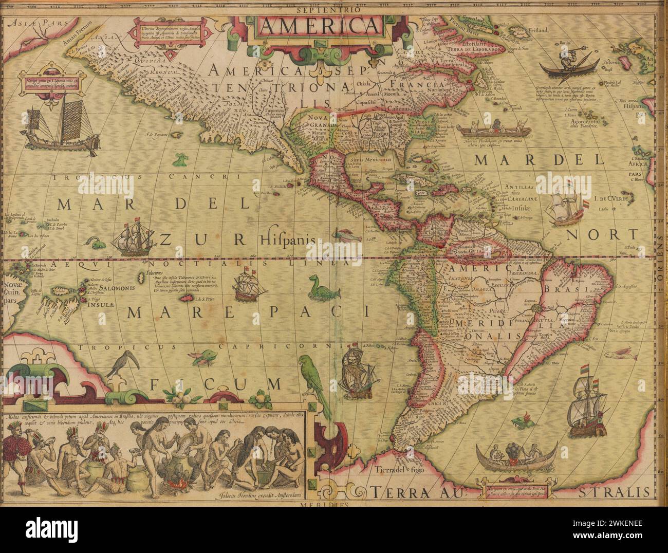 America. Aus Mercator-Hondius-Atlas. Museum: Privatsammlung. Author ...
