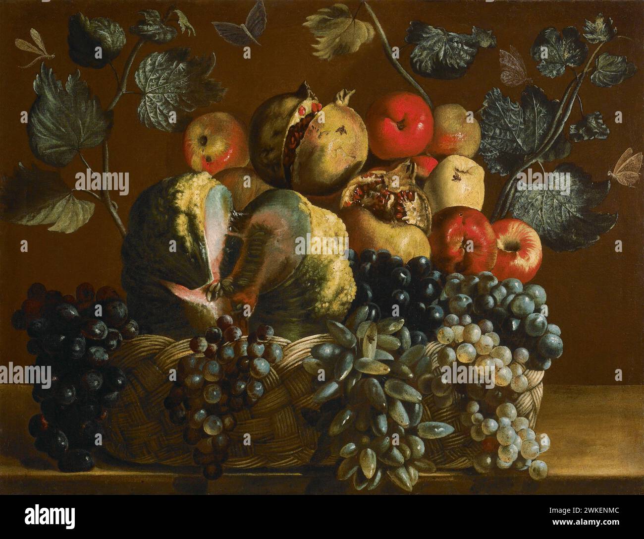 Korb mit Früchten. Museum: Galerie Canesso. Author: BARTOLOMEO ...