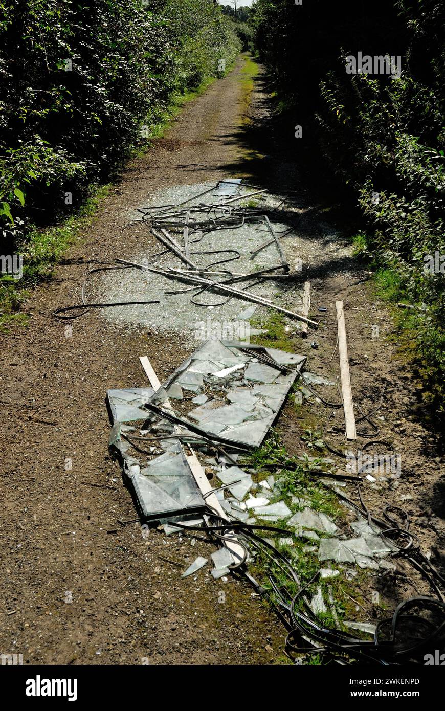 Fly tipping on a public right of way Stock Photo - Alamy