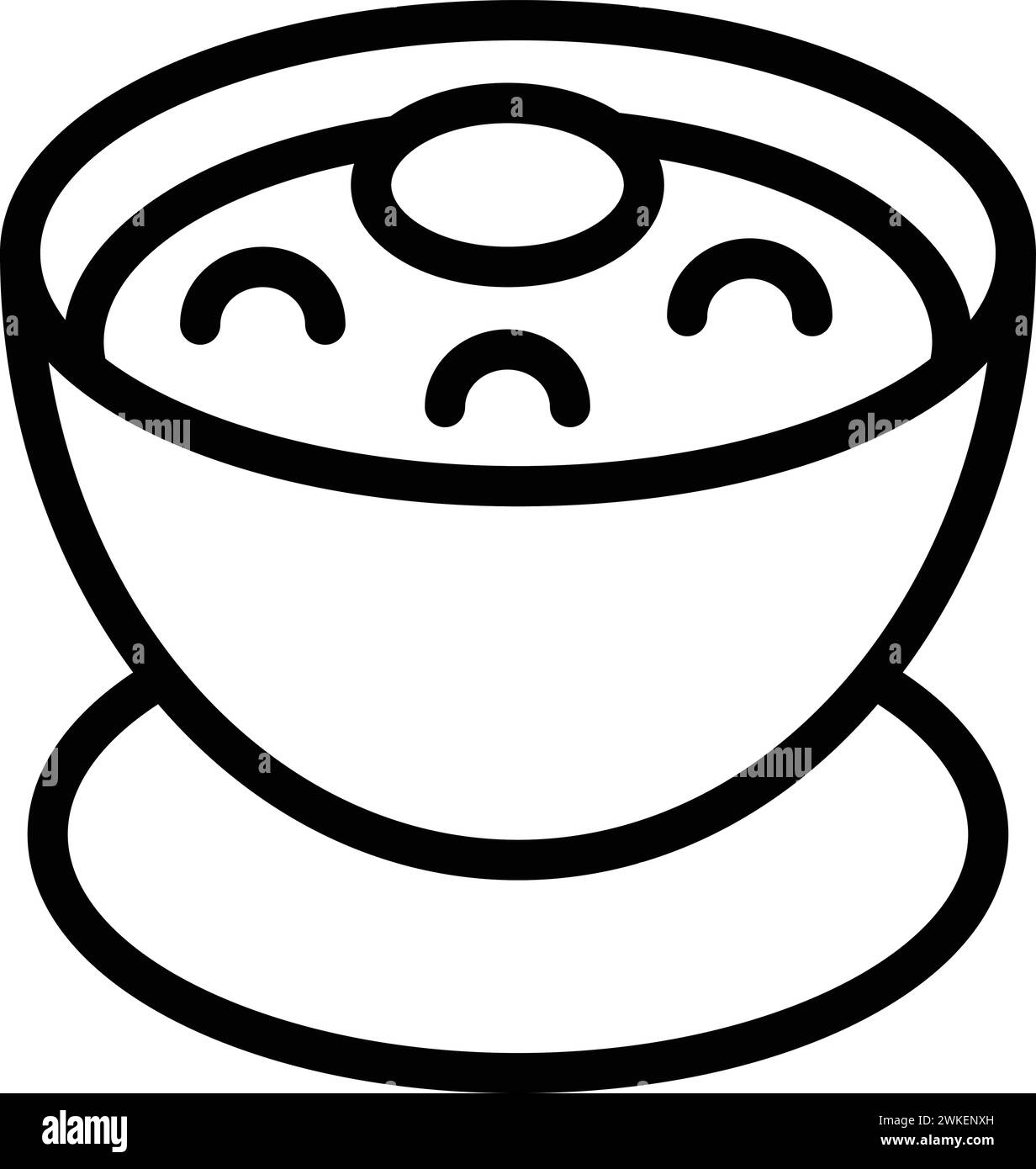 Fresh borsch bowl food icon outline vector. Delicious Ukrainian soup ...