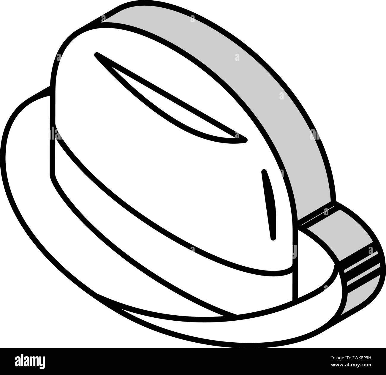 bowler hat cap isometric icon vector illustration Stock Vector Image ...