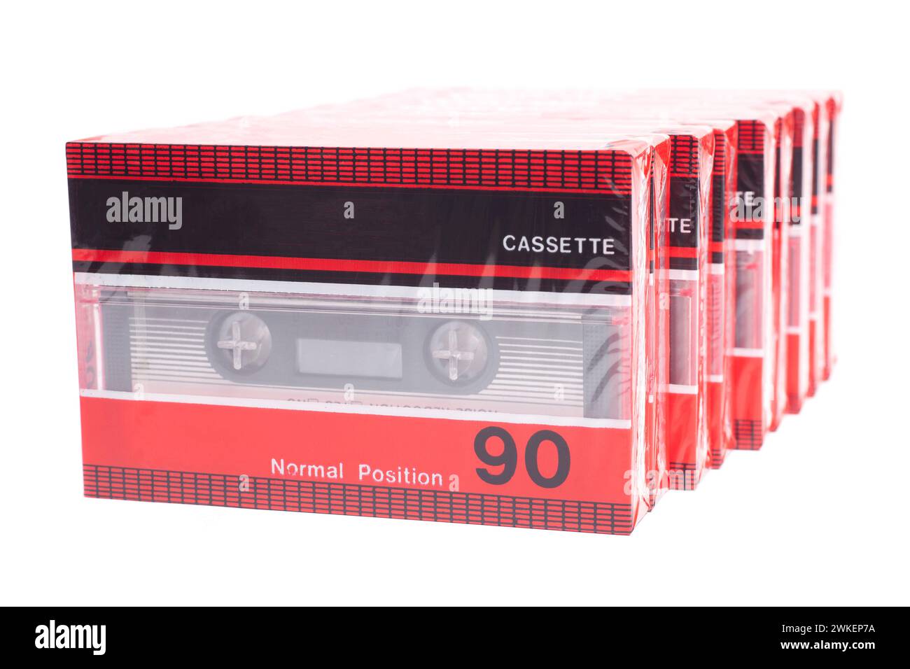 Audio cassettes tape isolated on white background, vintage 80's music ...