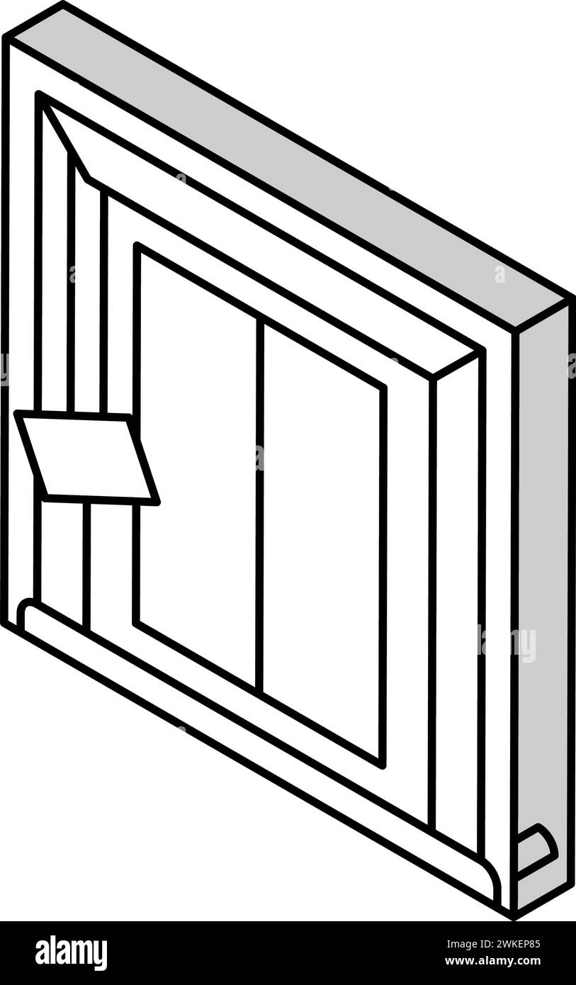 Slope Window Putty Isometric Icon Vector Illustration Stock Vector