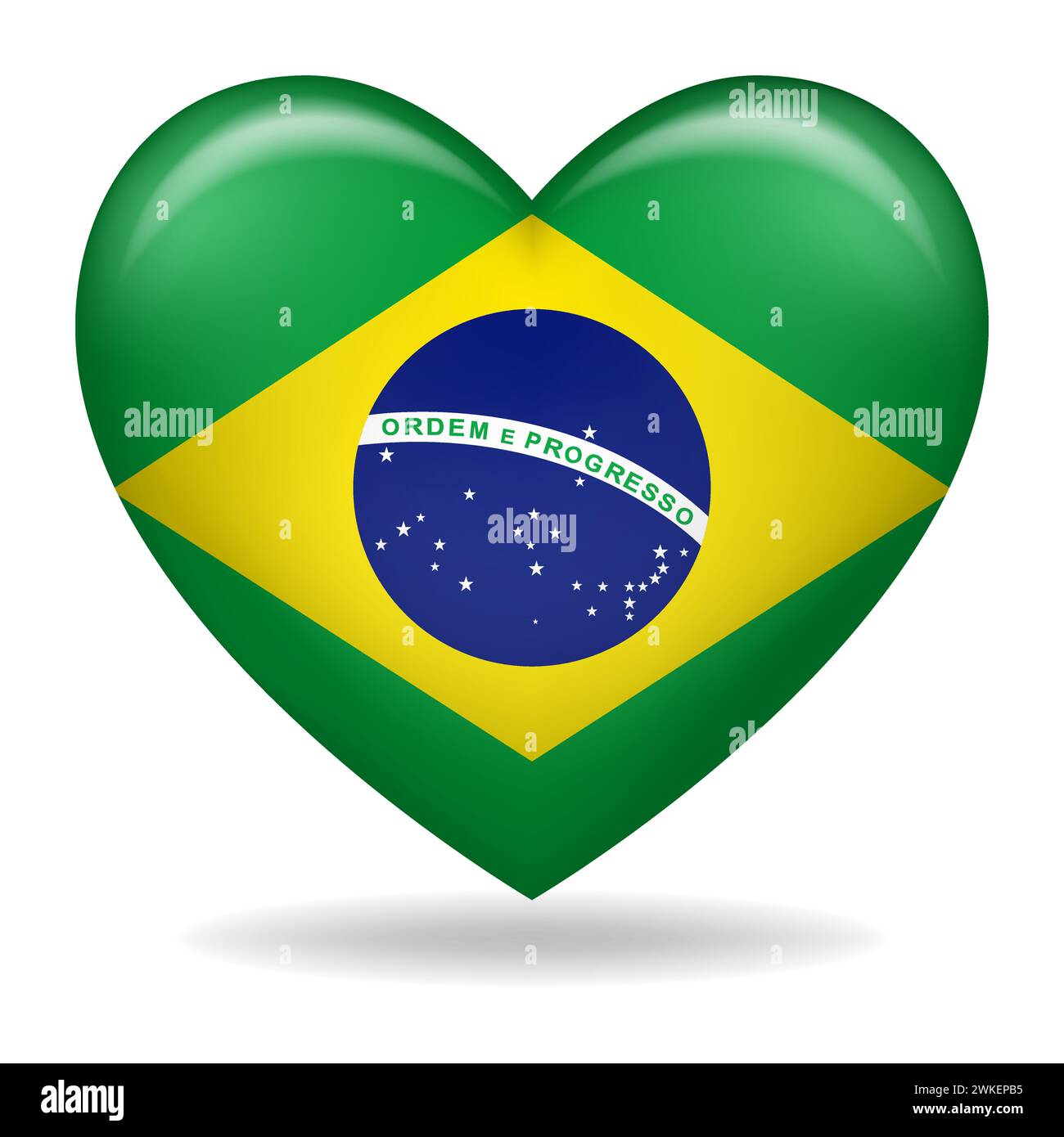 Illustration of the Brazilian insignia crafted in the shape of a heart ...
