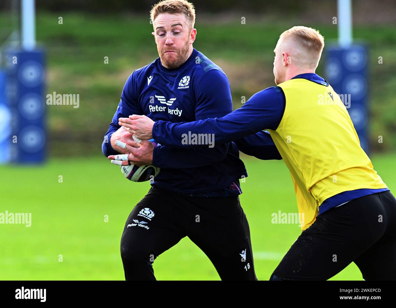 Kyle steyn during scotland rugby training session at the oriam hi-res ...