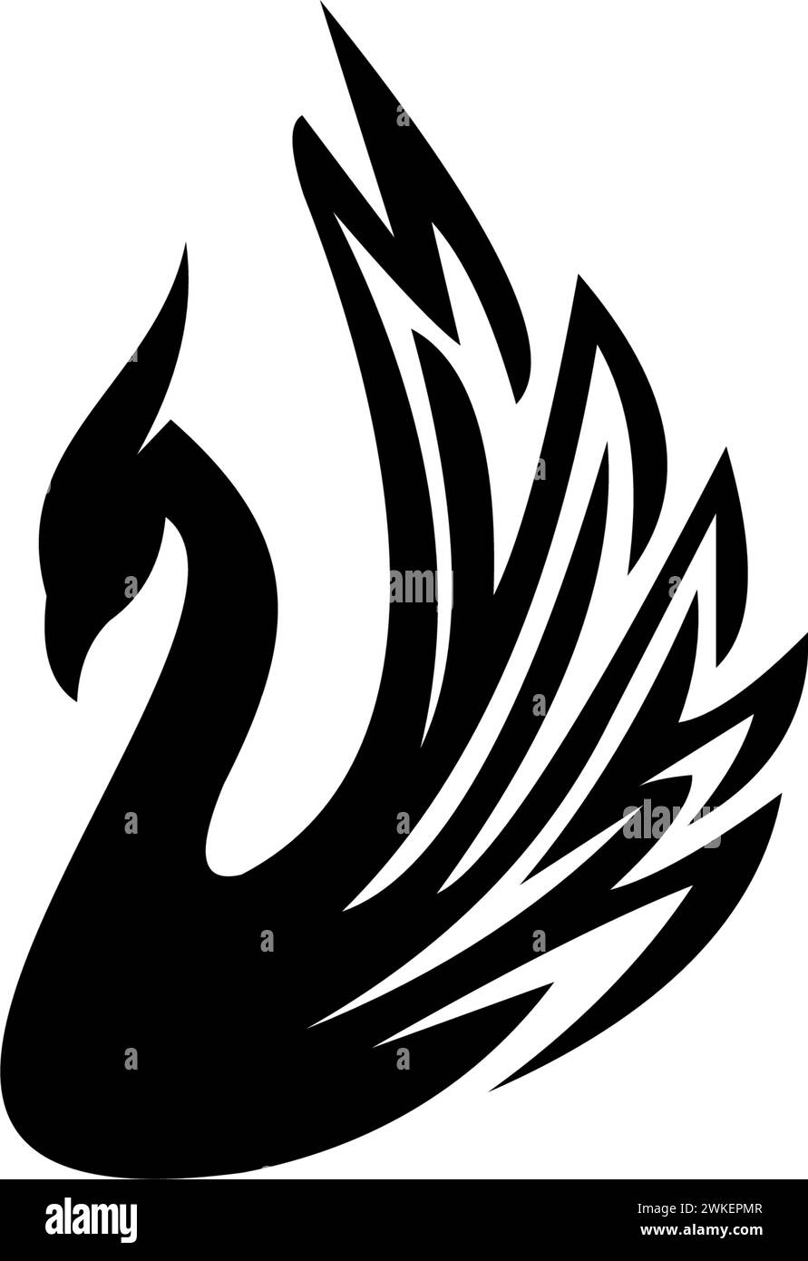 Modern Phoenix Logo Illustration In White Isolated Background, icon ...