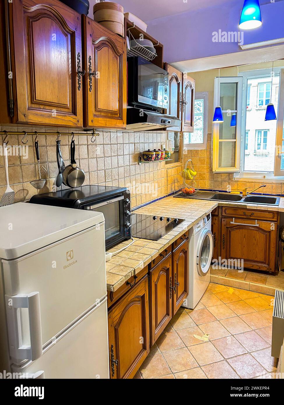 Paris, France, Wide Angle, inside, Rustic Kitchen, Old Parisian ...