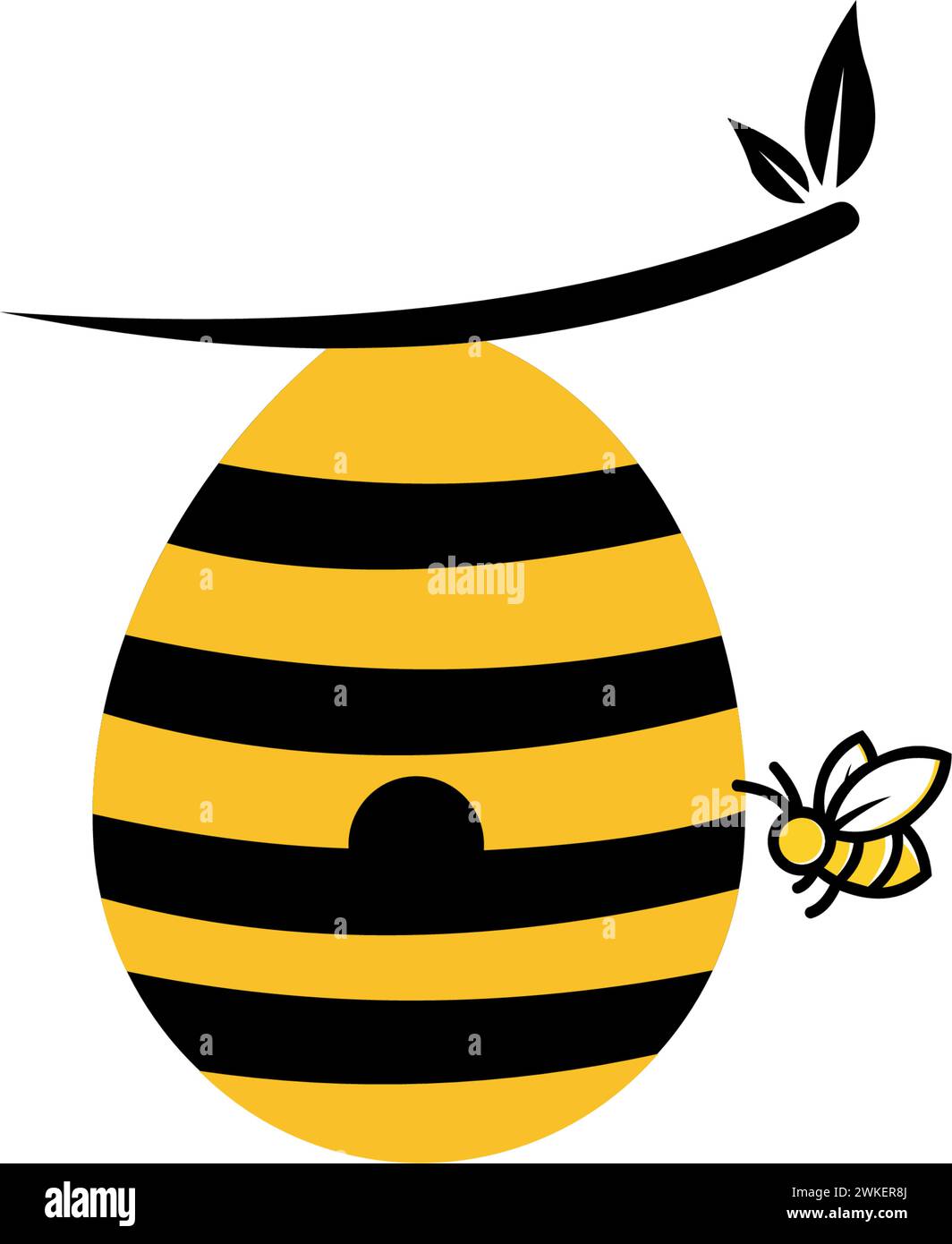 Honeybee swarm Stock Vector Images - Alamy