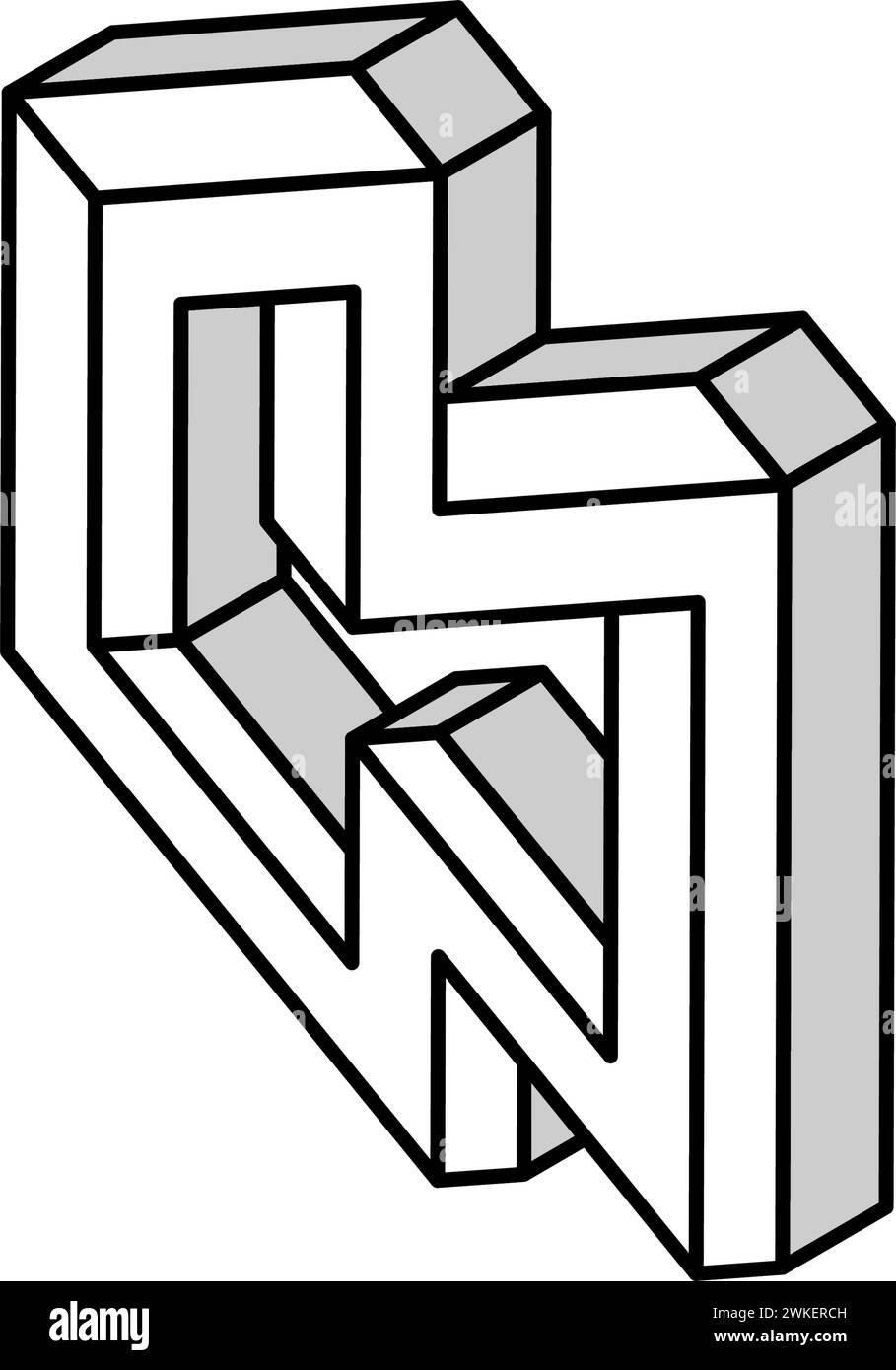 art impossible geometric shape isometric icon vector illustration Stock Vector Image & Art - Alamy