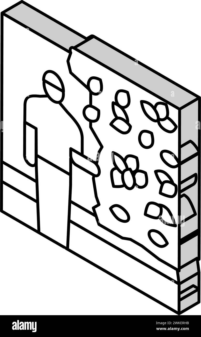 living walls installation isometric icon vector illustration Stock ...