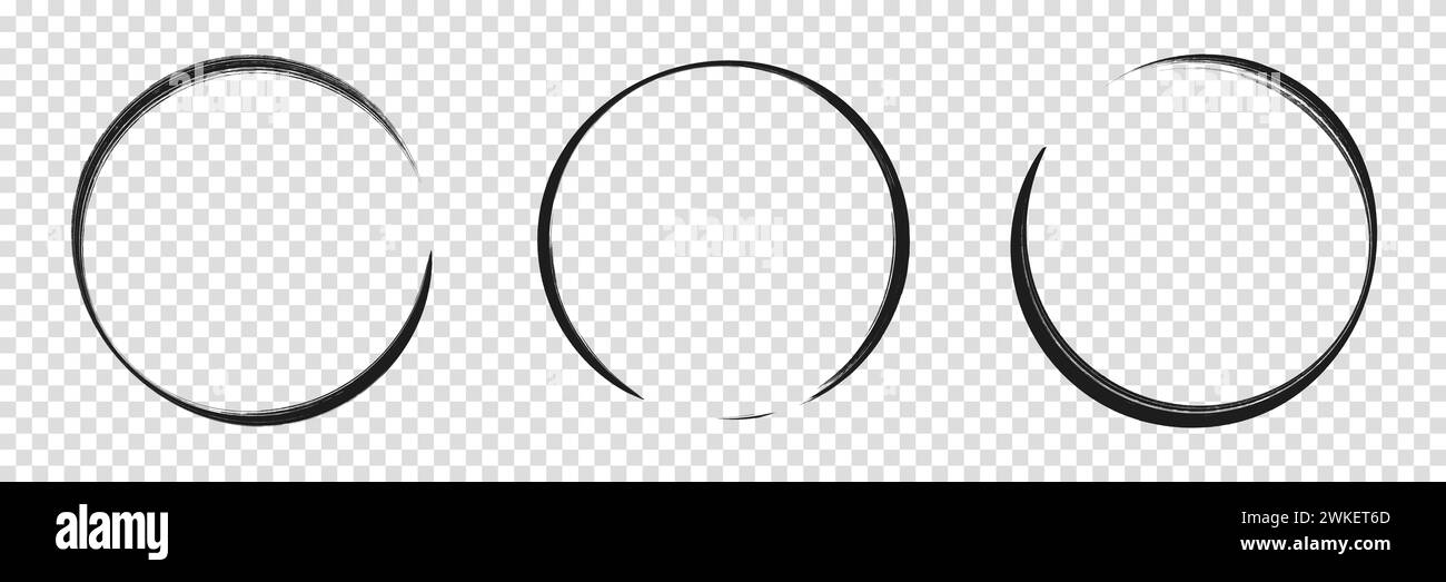 Sketch of circular doodles with a marker. Set of circular frames ...