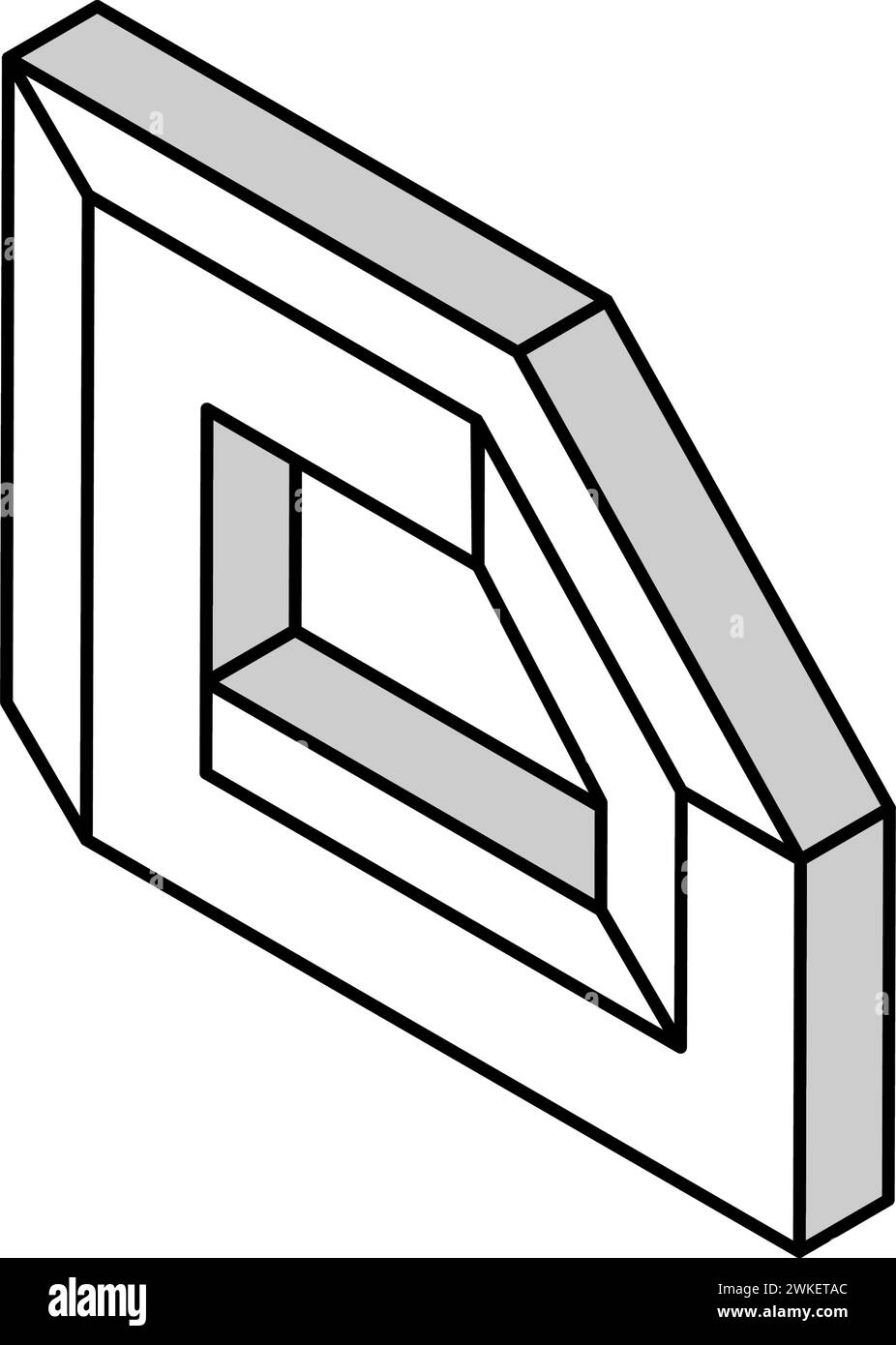 perspective impossible geometric shape isometric icon vector ...