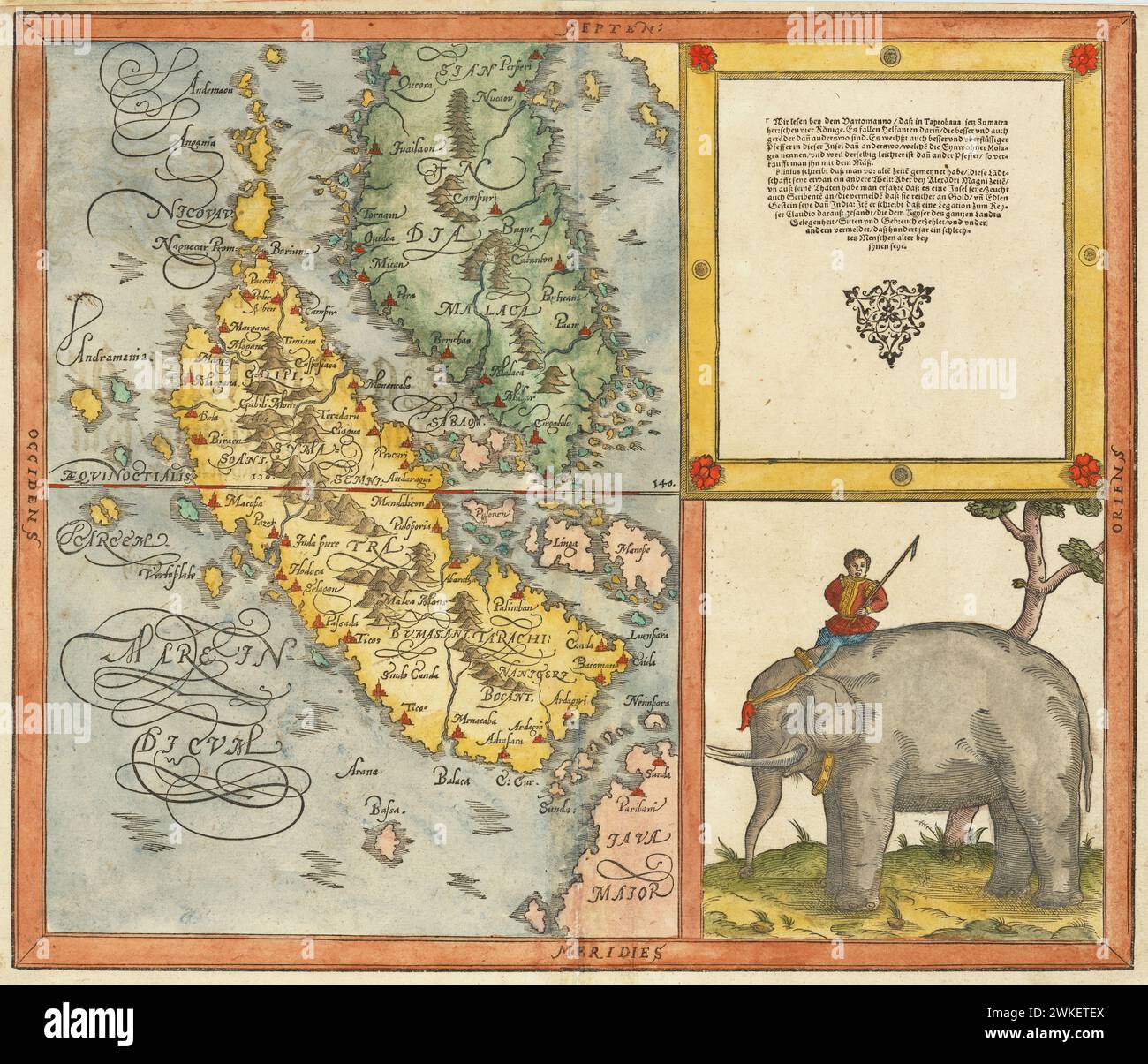 Vintage Illustrated Map of Singapore, Sumatra, Malaysia, Straits of ...