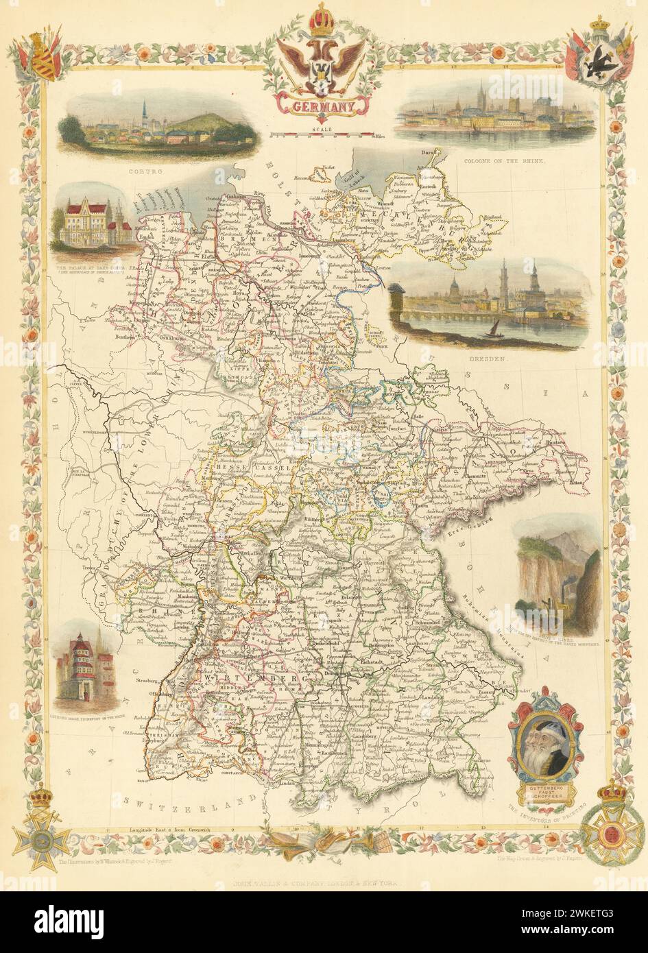 German map with cities hi-res stock photography and images - Alamy