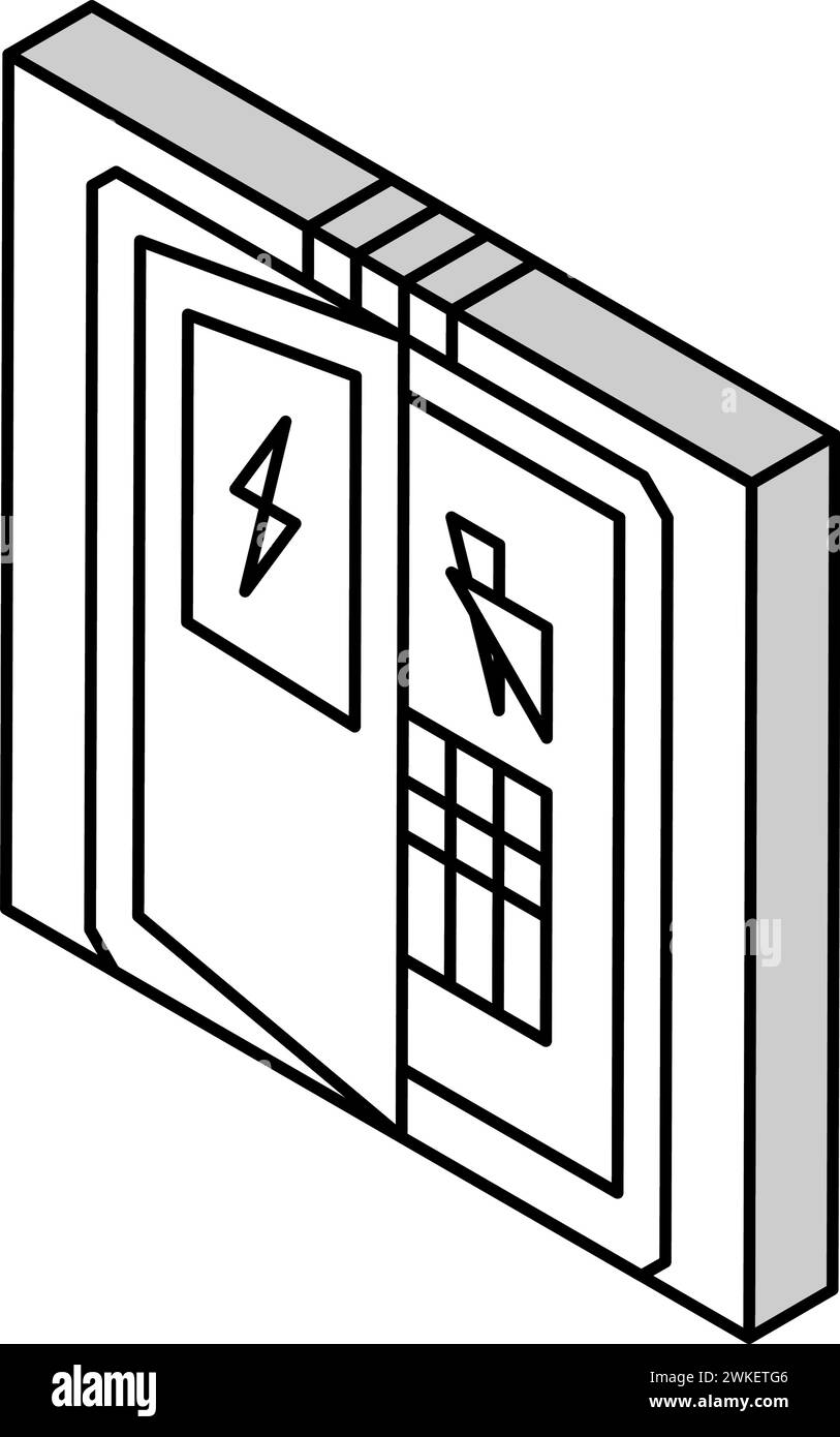 electrical panel residential isometric icon vector illustration Stock ...