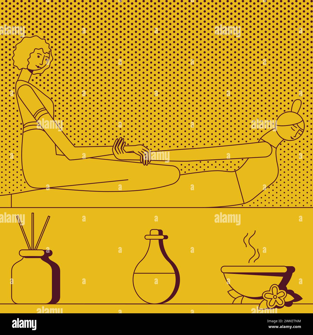 Thai massage treatment by professional therapist in spa. Traditional ...