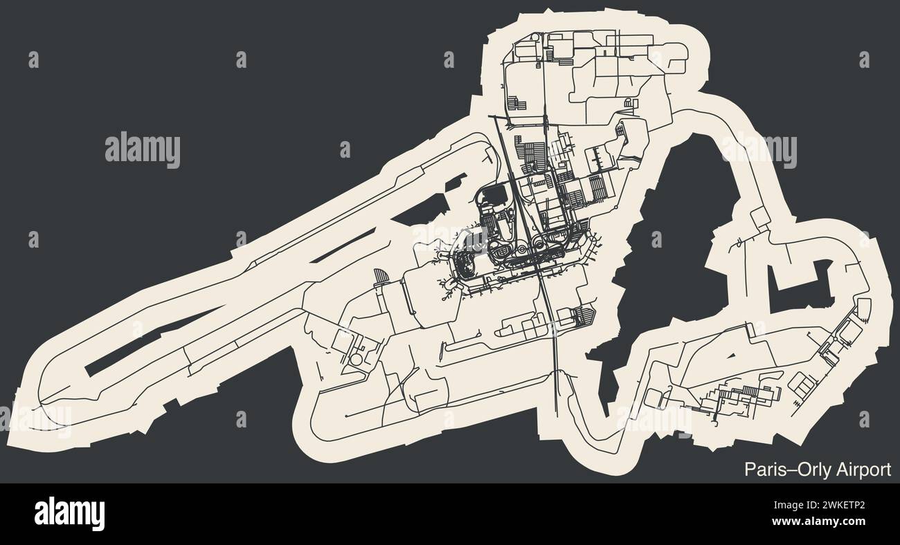 Terminals layout plan of the PARIS-ORLY AIRPORT (ORY), ORLY Stock ...