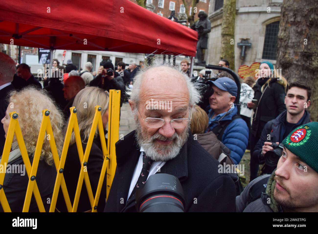 London, UK. 20th Feb, 2024. Julian Assange's father John Shipton ...