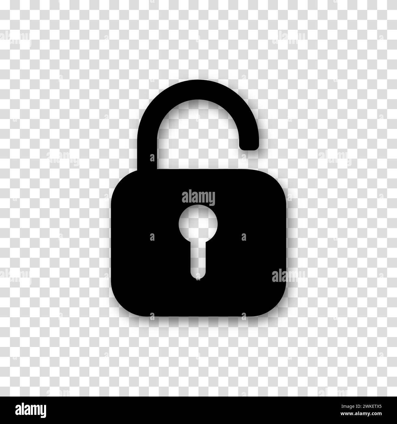 Unlock padlock icon. Vector sign. Transparent background Stock Vector ...