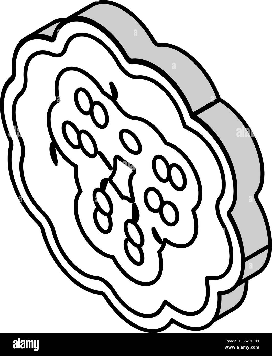 cut pumpkin from above isometric icon vector illustration Stock Vector ...