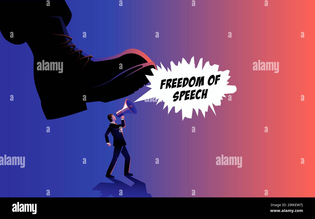 Speech suppression Stock Vector Images - Alamy