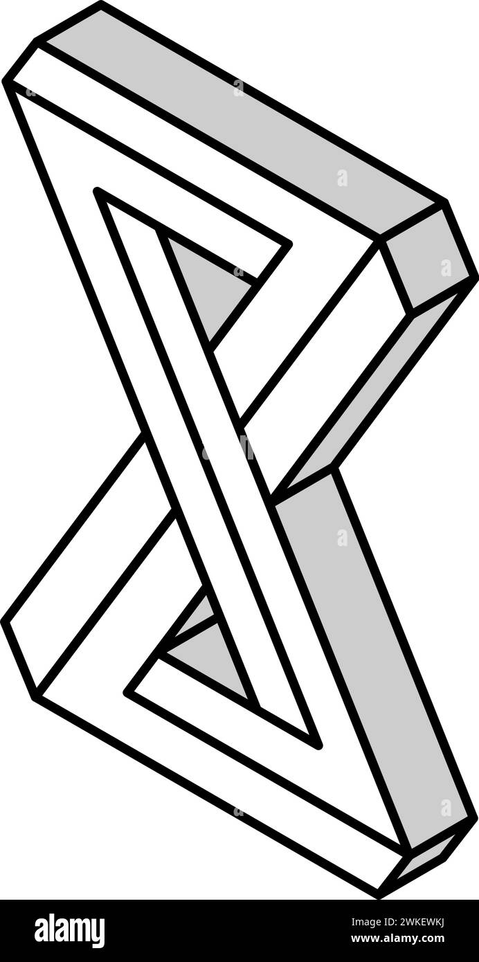 object impossible geometric shape isometric icon vector illustration ...