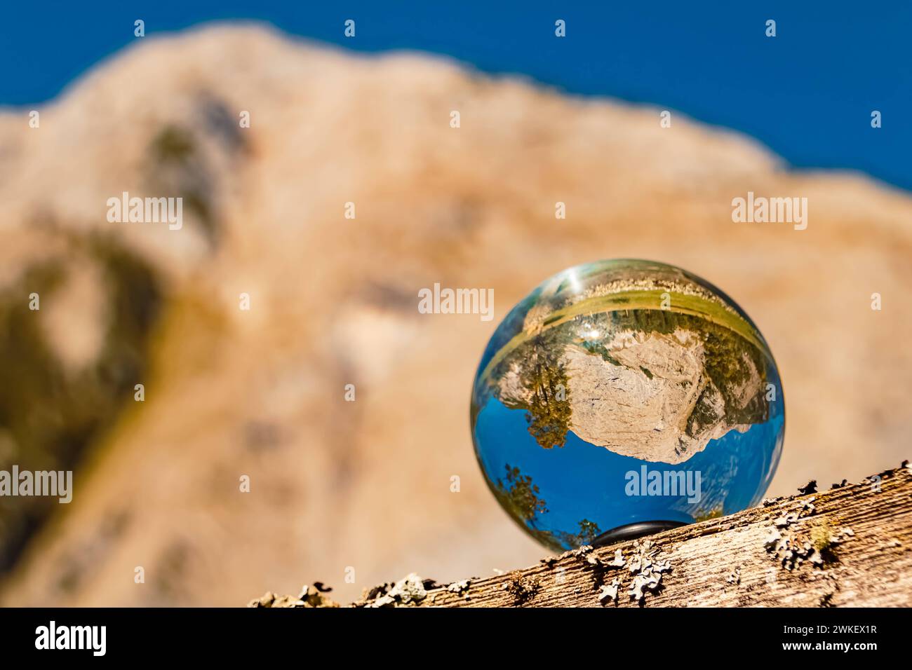 Crystal ball alpine autumn or indian summer landscape shot at Grosser ...