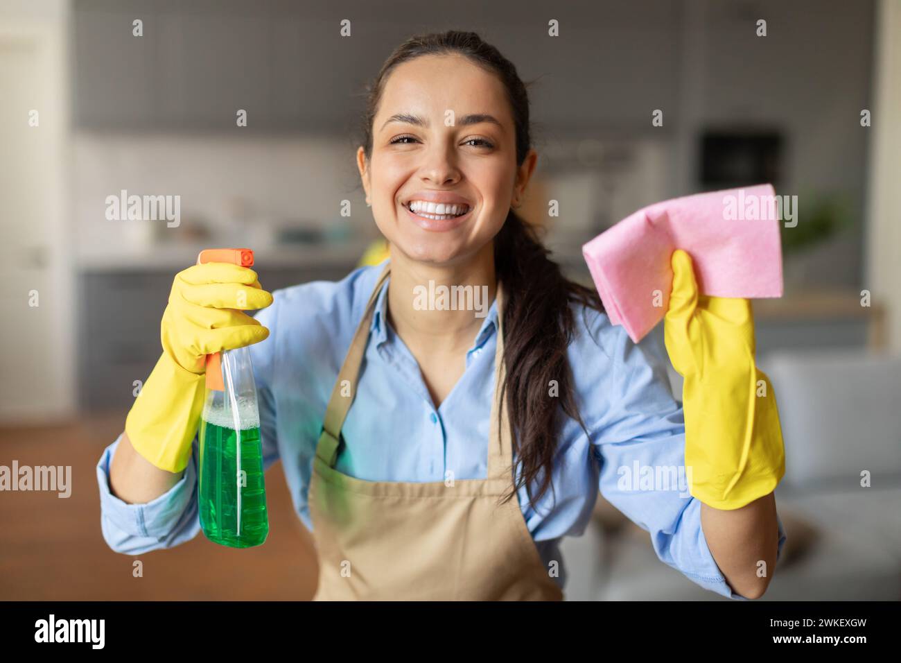 Cleaning lady detergent pink hi-res stock photography and images - Alamy