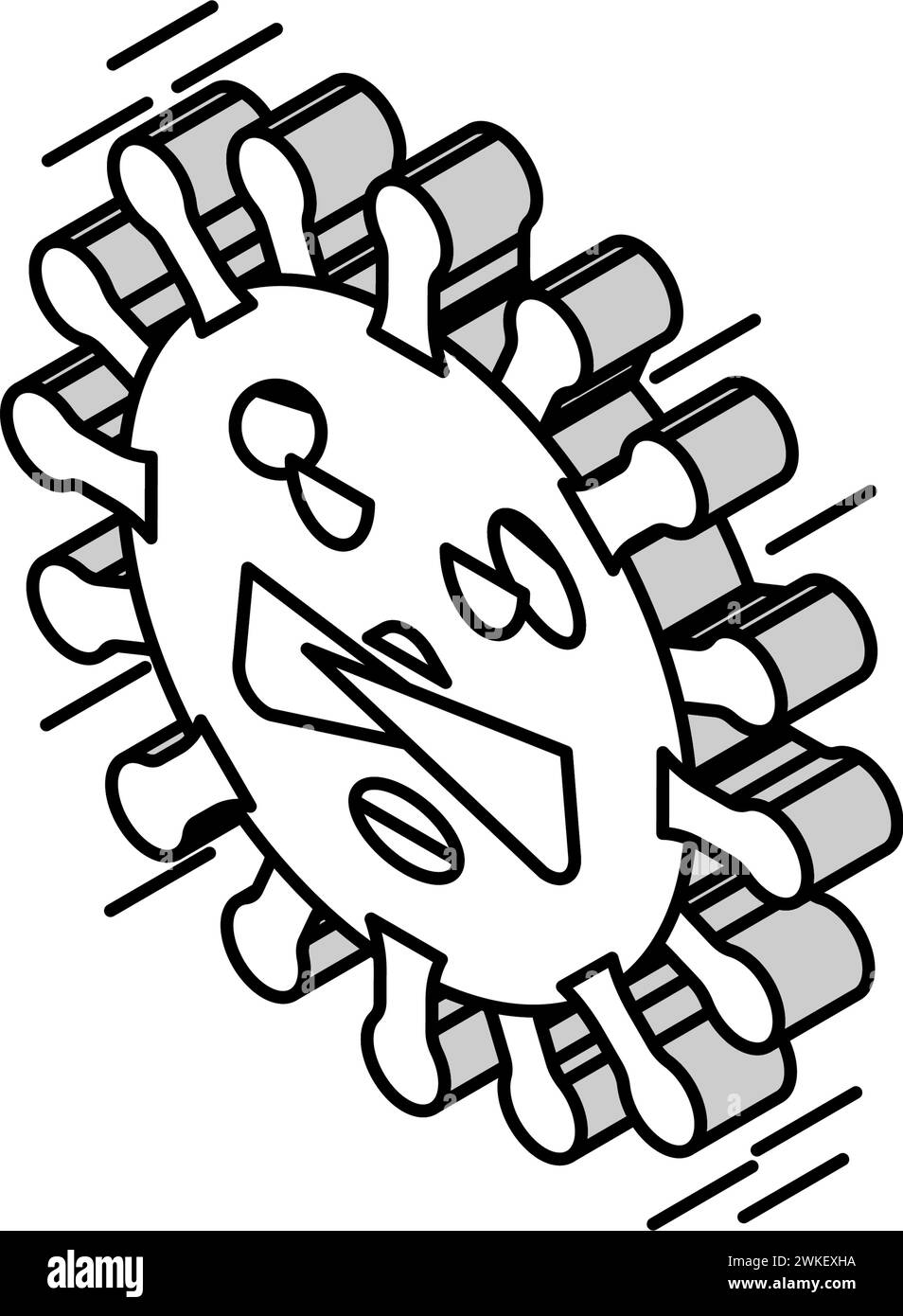 cute bacteria virus isometric icon vector illustration Stock Vector ...