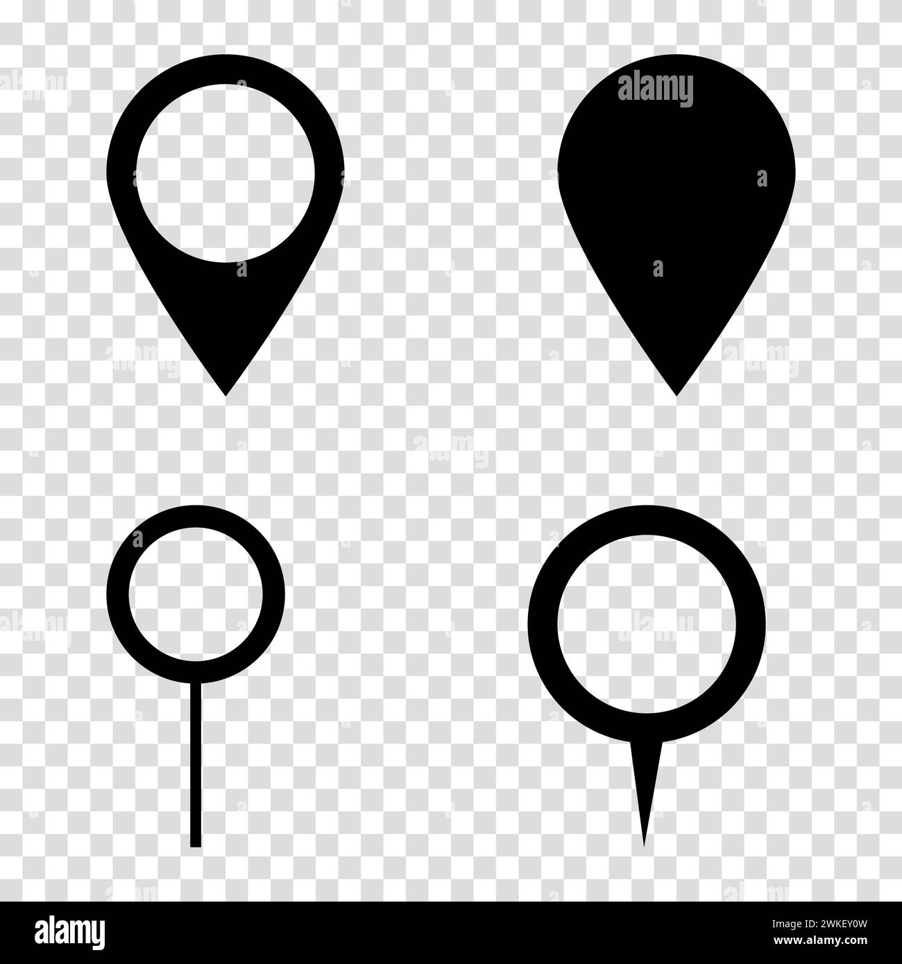 Set pin for map sign icon on a transparent background Stock Vector ...