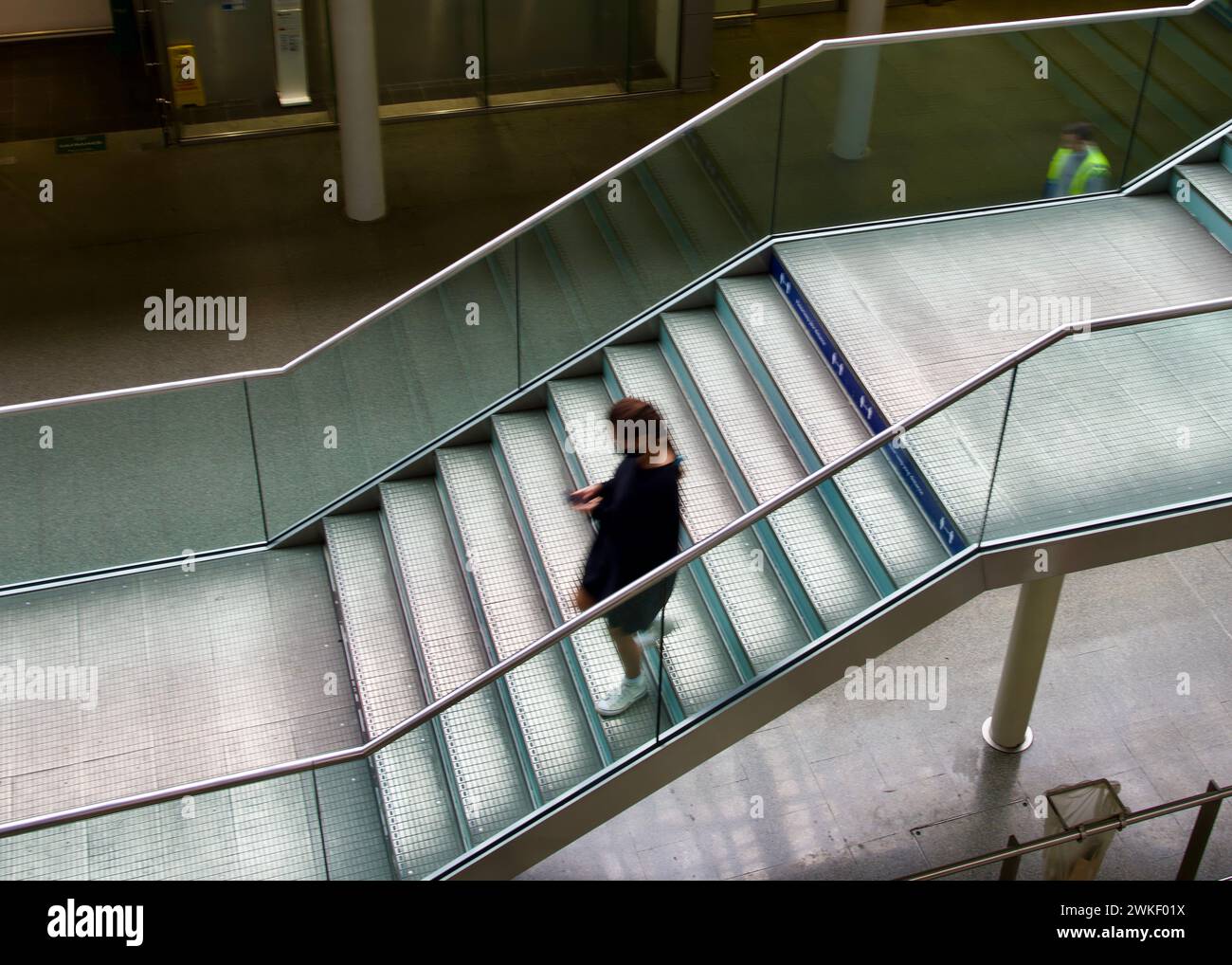 Taken at Kings Cross St Pancras from the upper balcony looking down at ...