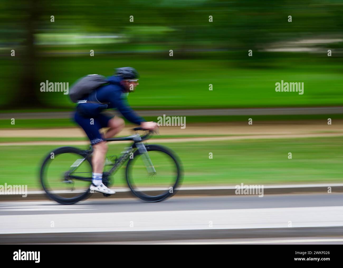 Trying to capture movement in Hyde Park as the cyclists were passing by ...