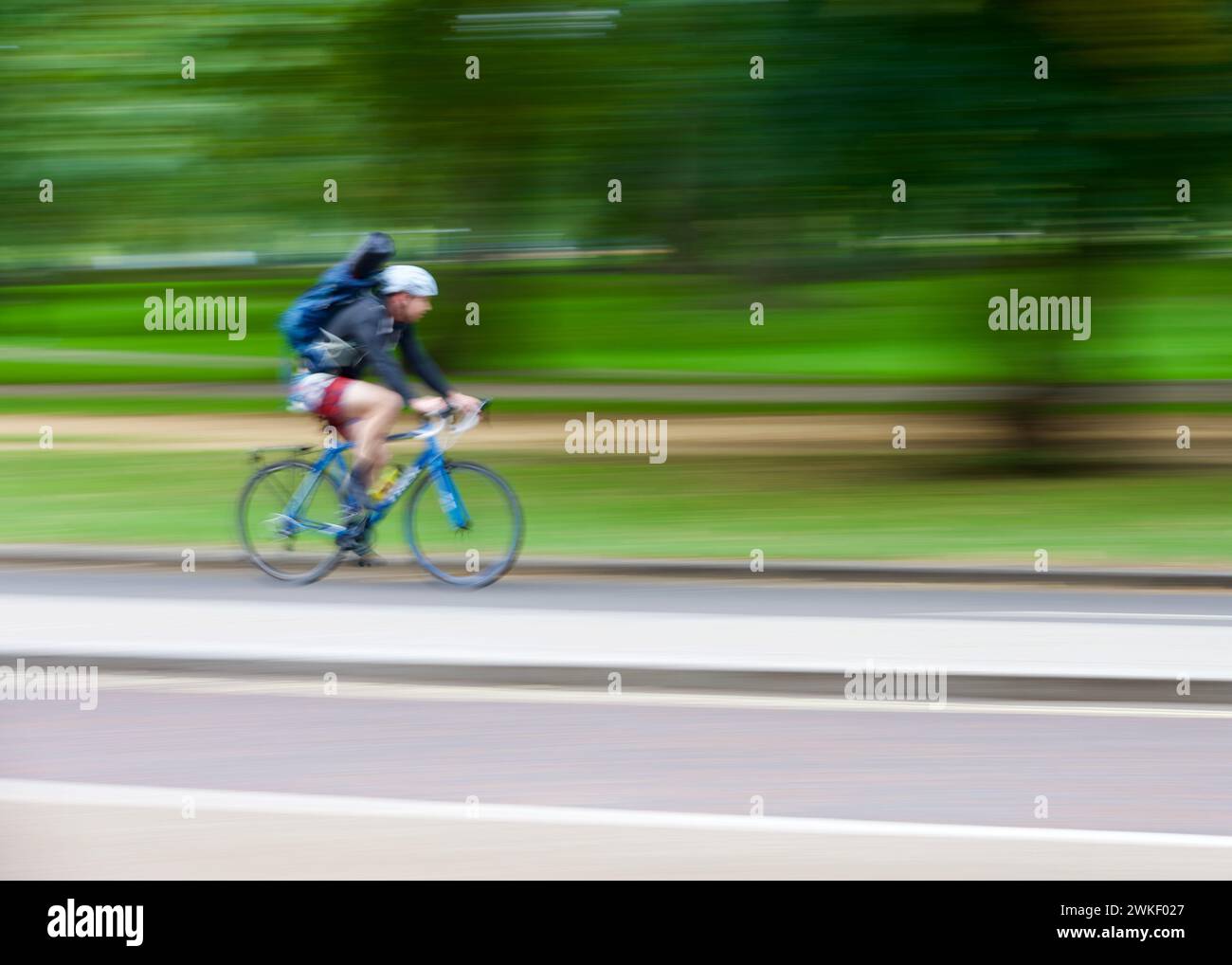Trying to capture movement in Hyde Park as the cyclists were passing by ...