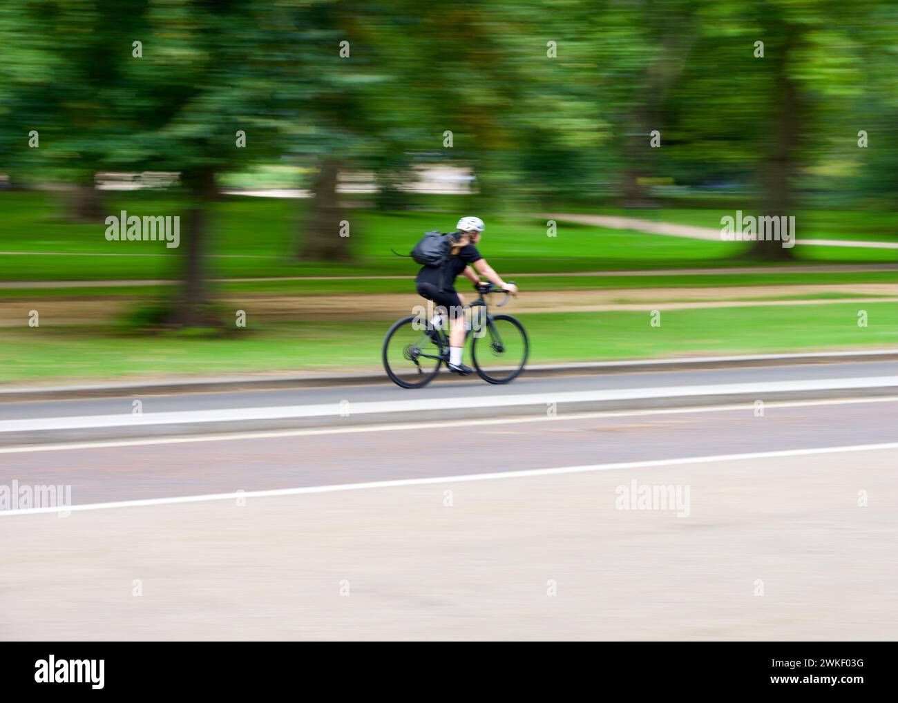 Trying to capture movement in Hyde Park as the cyclists were passing by ...